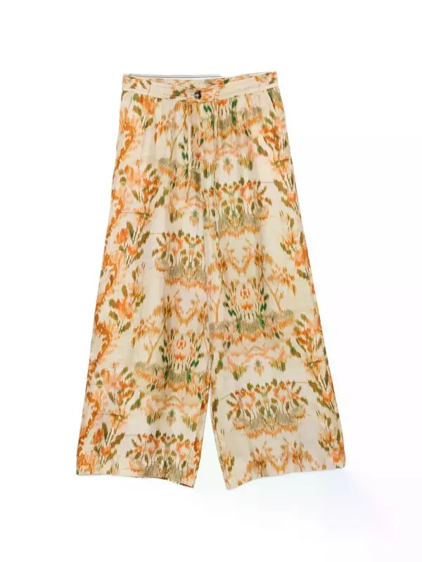 PIERRE-LOUIS MASCIA Ikat-print Drawstring-fastening Palazzo Pants