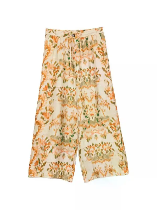 PIERRE-LOUIS MASCIA Beige Ikat Print Palazzo Pants - Neutrals