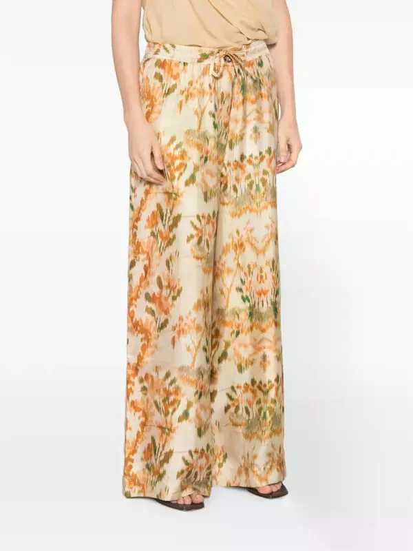 PIERRE-LOUIS MASCIA Beige Ikat Print Palazzo Pants