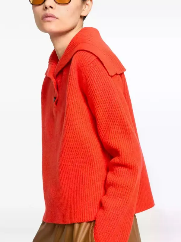 YVES SALOMON Buttoned Sailor-collar Sweater