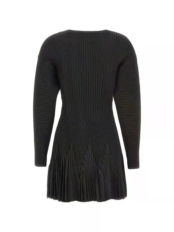 Elisabetta Franchi Ribbed Pleated Mini Dress