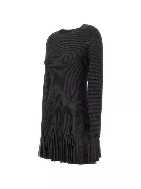 Elisabetta Franchi Ribbed Pleated Mini Dress