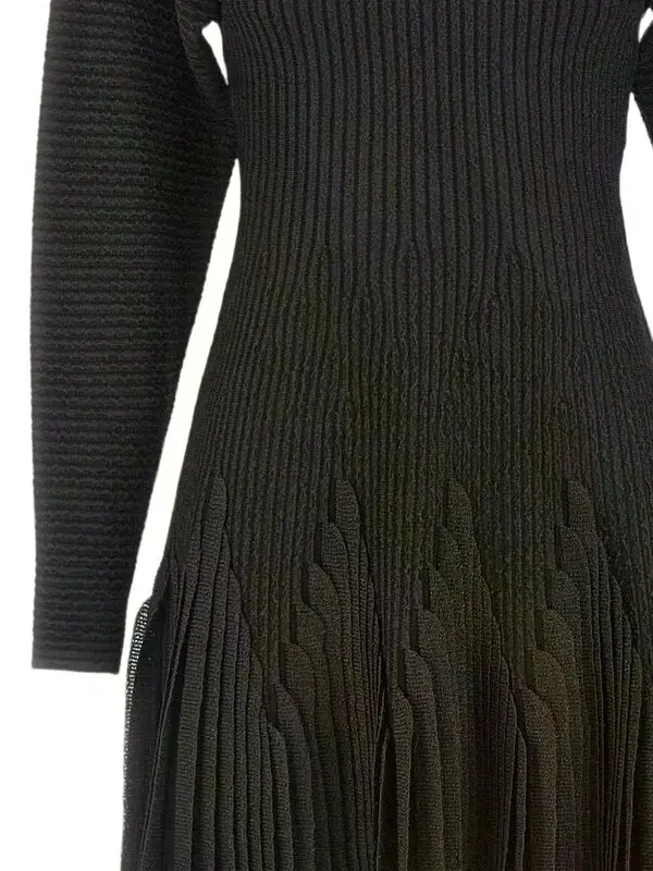 Elisabetta Franchi Ribbed Pleated Mini Dress