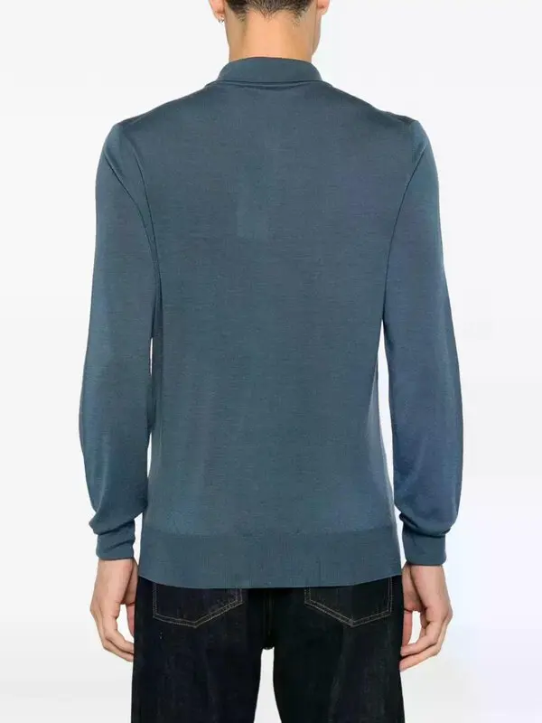 Canali Knit Polo Shirt - Blue