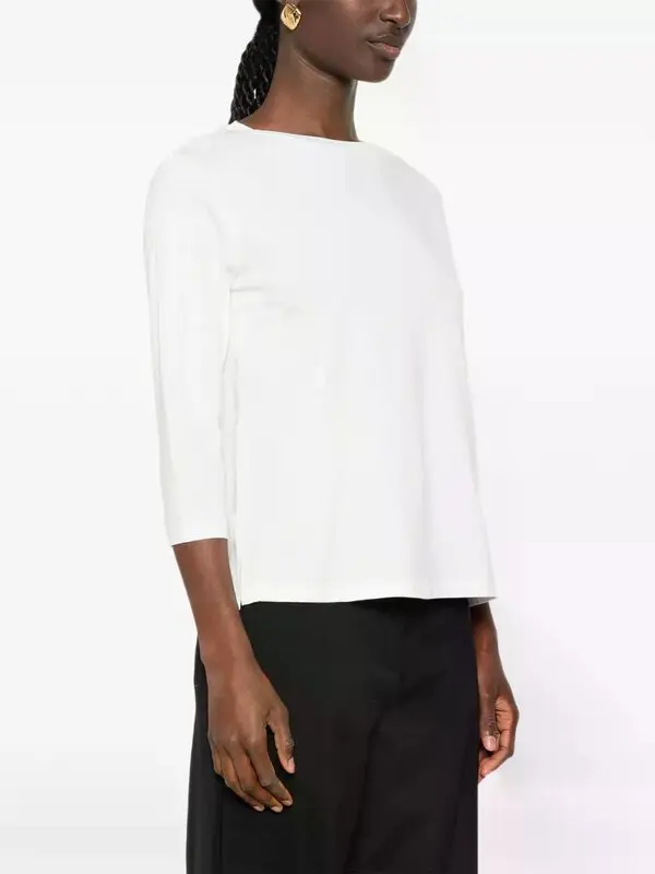 Max Mara Boat-neck Three-quarter Sleeve Top