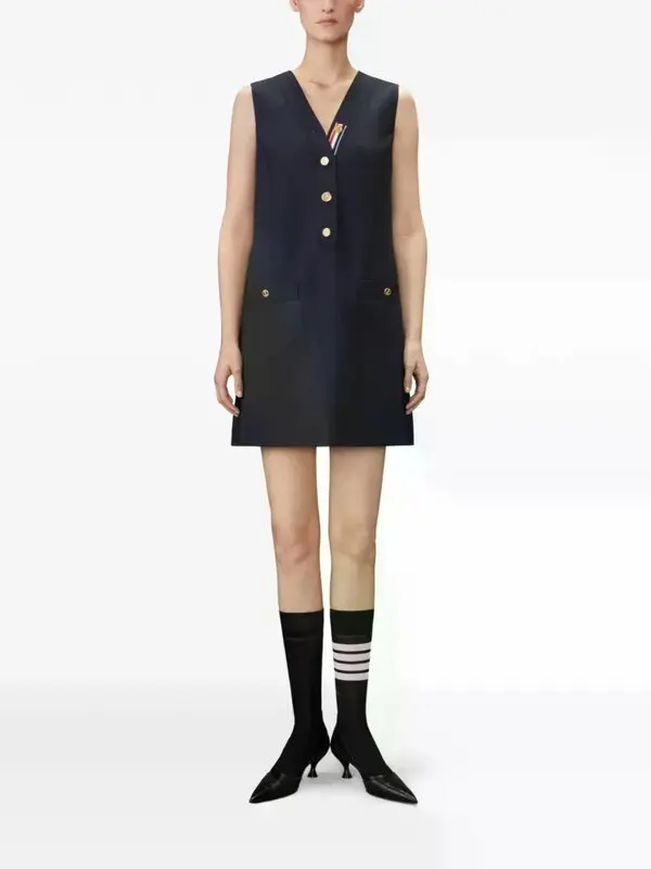 Thom Browne Hopsack Wool Mini Dress