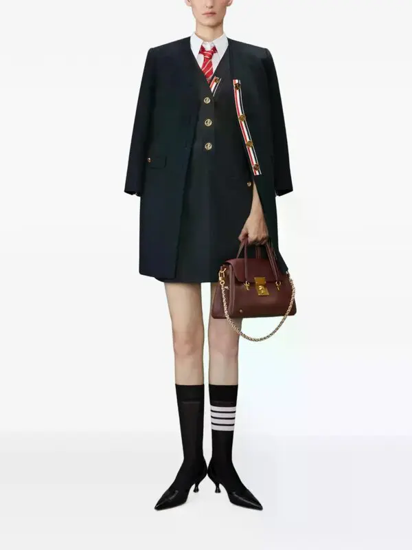Thom Browne Hopsack Wool Mini Dress - Blue