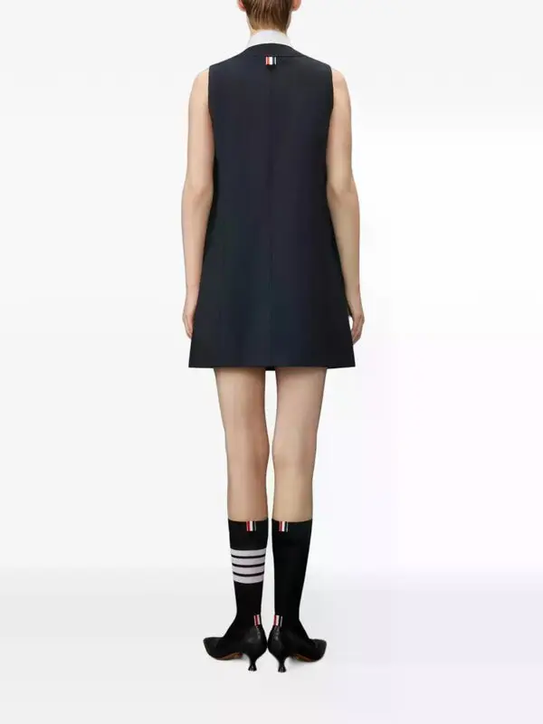 Thom Browne Hopsack Wool Mini Dress - Blue