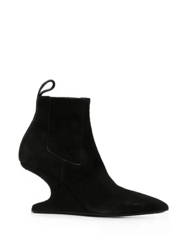 Rick Owens Sculptural Wedge Ankle Boots