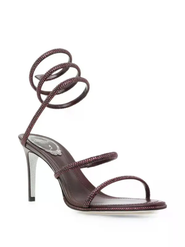 Rene Caovilla Cleo Crystal-embellished Sandals - Purple