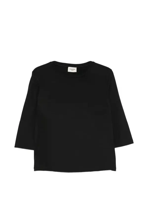 Max Mara Multia Boat-neck Three-quarter-sleeve T-shirt - Black