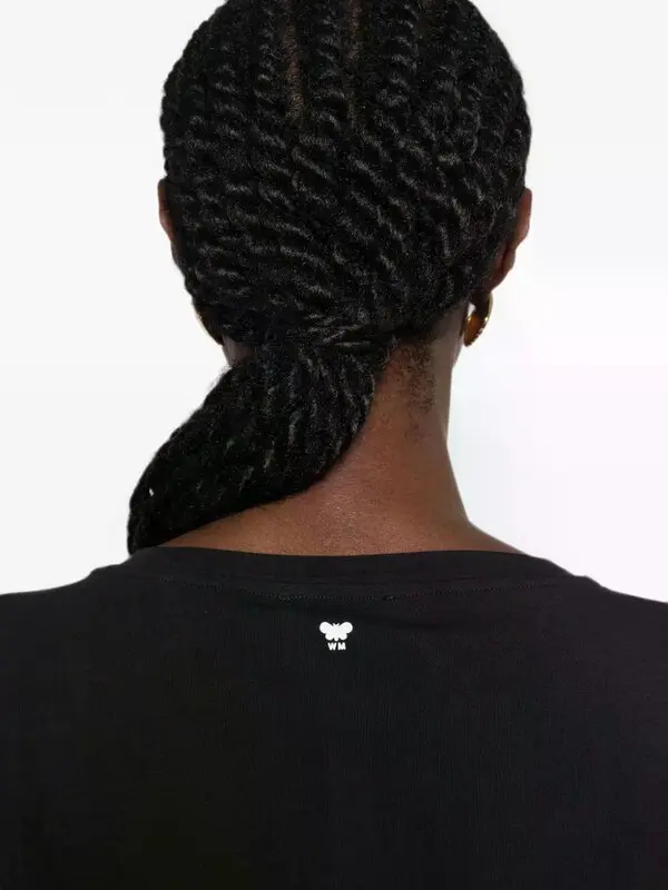Max Mara Boat-neck Three-quarter Sleeve T-shirt - Black