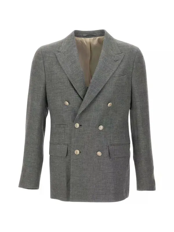 Eleventy Double-breasted Blazer - Grey