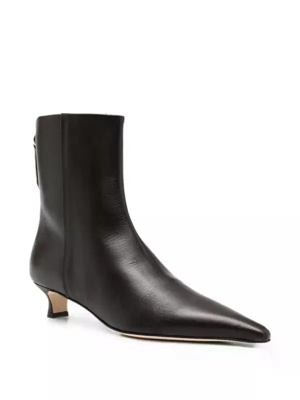AeydĒ Zoe Pointed-toe Kitten-heel Boots - Brown