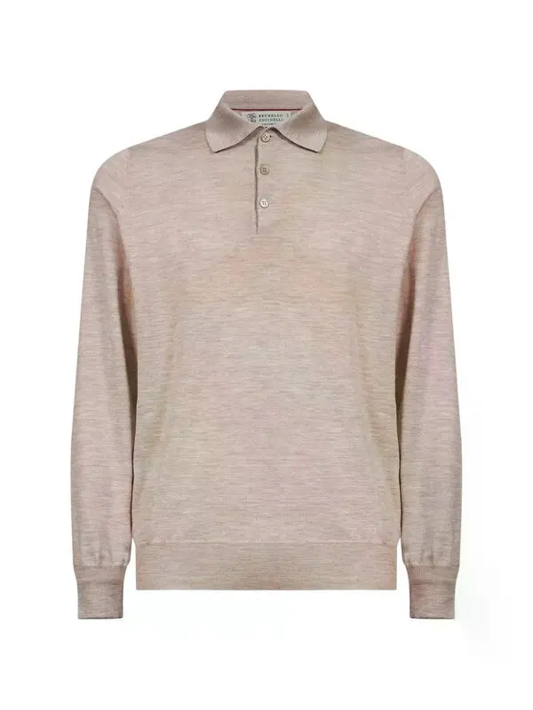 Brunello Cucinelli Long-sleeve Cotton Polo Shirt - Neutrals