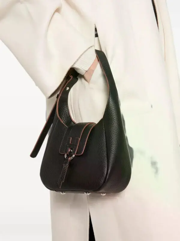 Hogan Mini Logo-plaque Pebbled Shoulder Bag