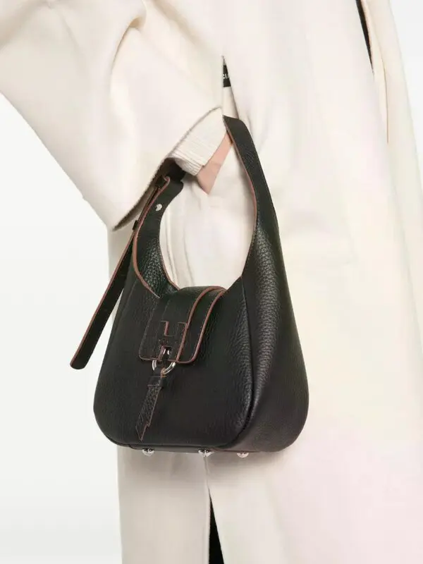 Hogan Logo-plaque Shoulder Bag - Black