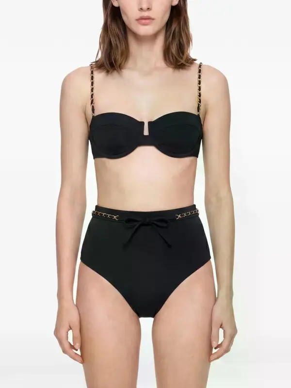 Zimmermann Roselight High-waist Bikini Bottom - Black
