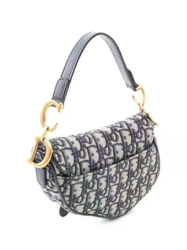Dior Oblique Jacquard Saddle Shoulder Bag - Neutrals