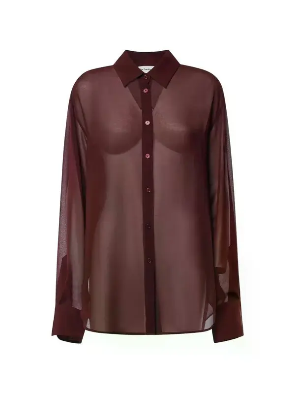 THE FRANKIE SHOP Peri Georgette Sheer Button-up Shirt