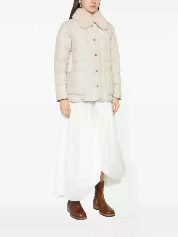 Moncler Shearling-collar Quilted Jacket