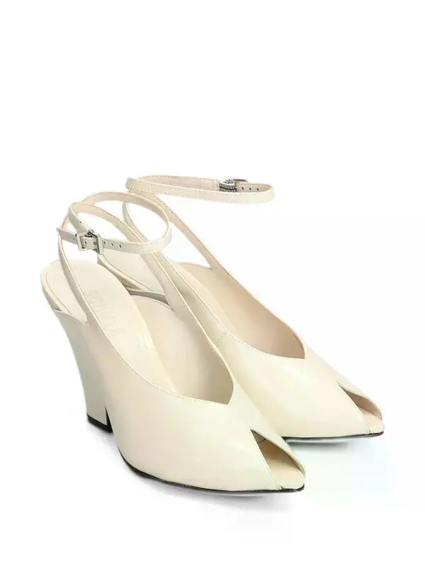 Schutz Patent Leather Open-toe Pumps With Buckled Ankle Strap
