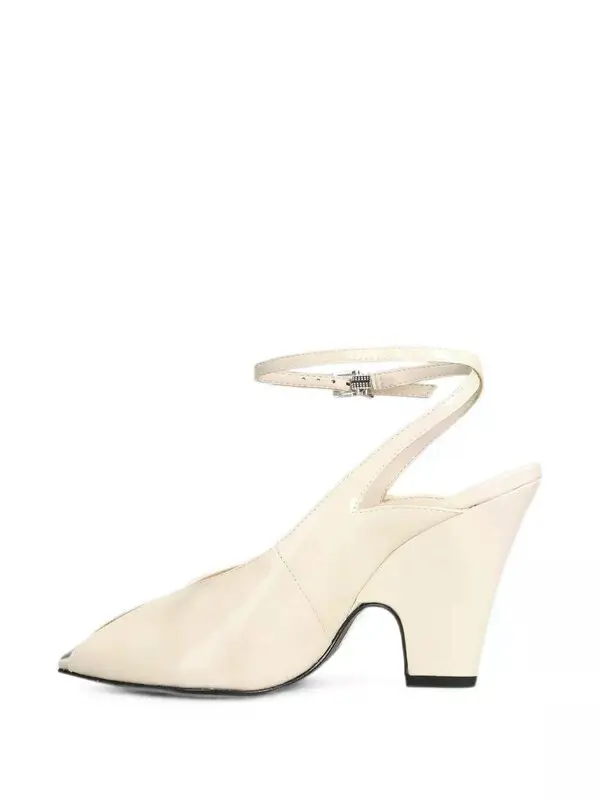 Schutz Patent Leather Open-toe Pumps With Buckled Ankle Strap