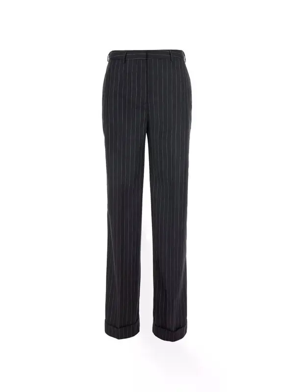 SEMICOUTURE Lola Pinstripe-pattern Turn-up-cuff Trousers