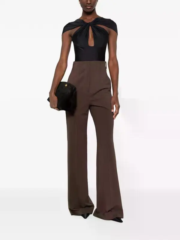 Sportmax Volonta High-waisted Wide-leg Trousers - Brown