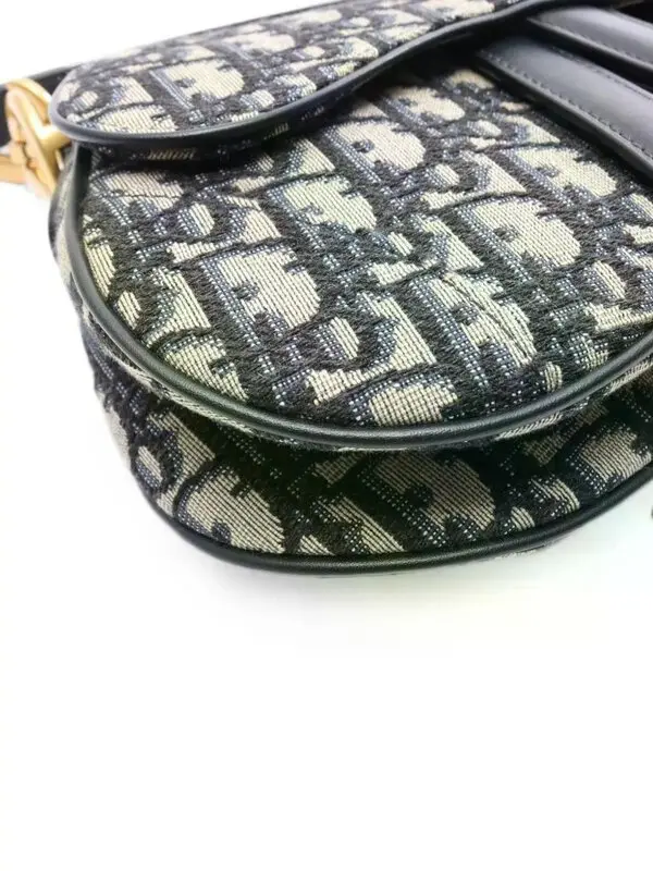 Dior 2010s Saddle Oblique Monogram Mini Tote Bag - Blue