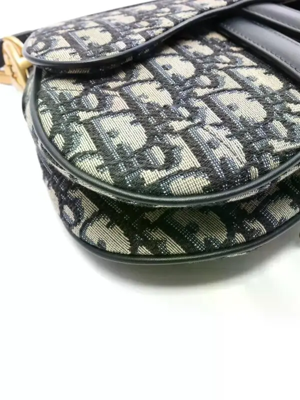 Dior 2010s Saddle Oblique Monogram Mini Tote Bag - Blue