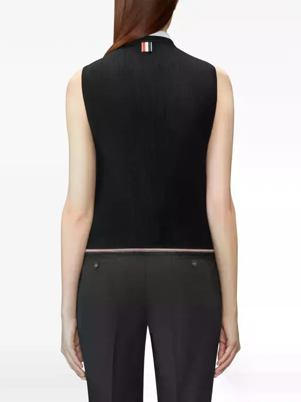 Thom Browne Rwb Stripe Ribbed Top