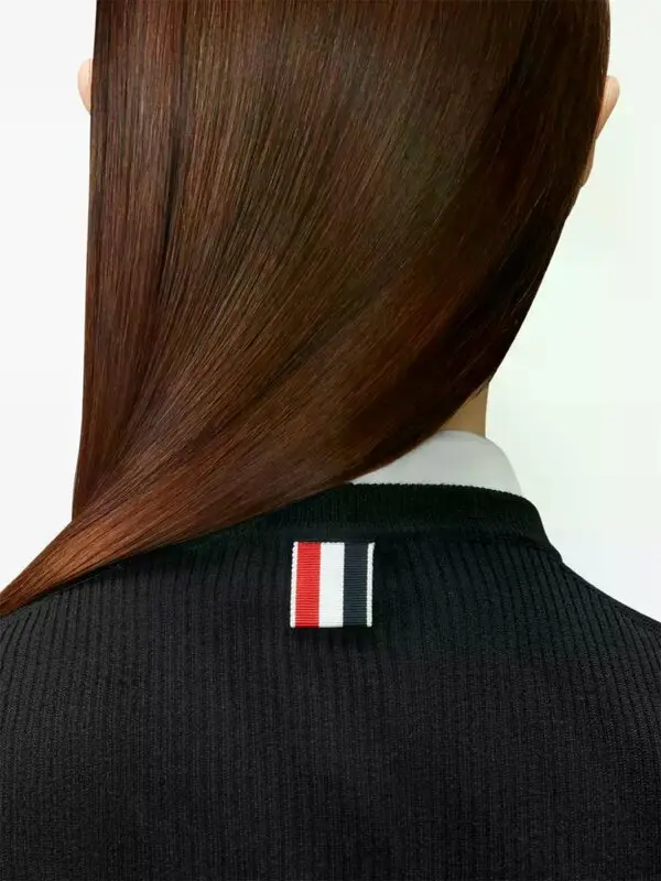 Thom Browne Rwb Stripe Ribbed Top