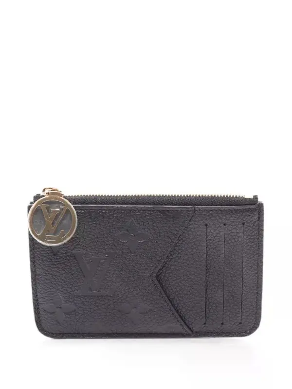 LOUIS VUITTON Romy Monogram Empreinte Leather Card Holder - Black