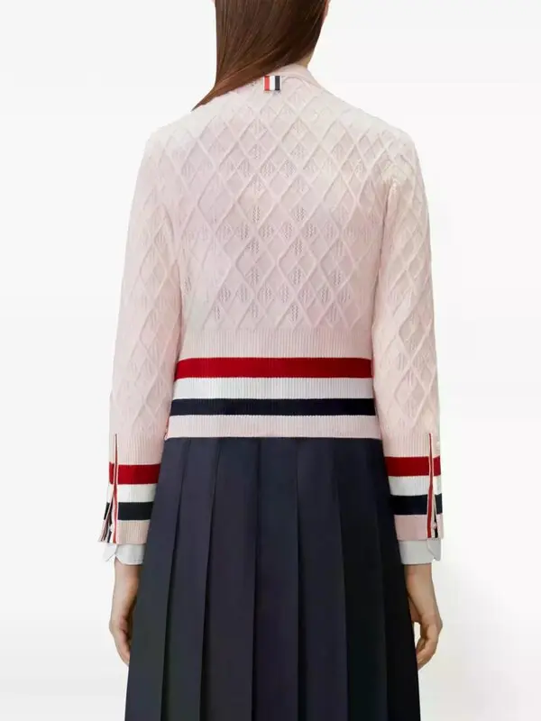 Thom Browne Argyle Pointelle Cardigan