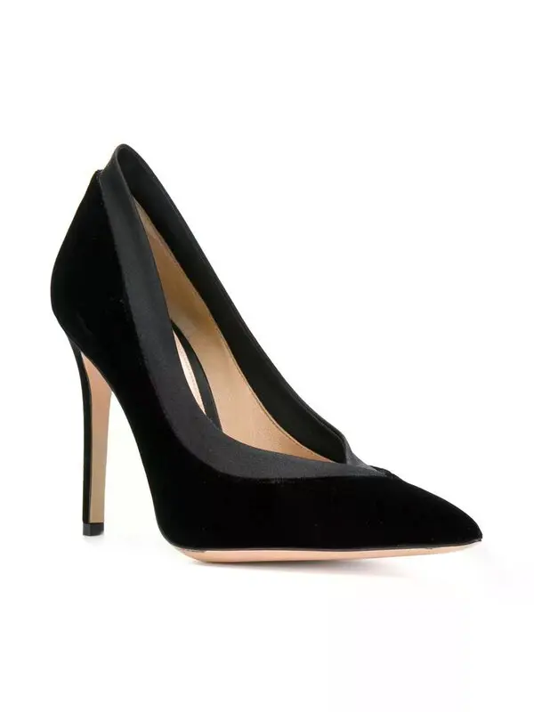 GIANVITO ROSSI Velvet Pumps With Leather Trim