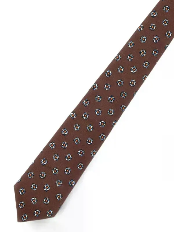 Kiton Floral-pattern Silk Tie