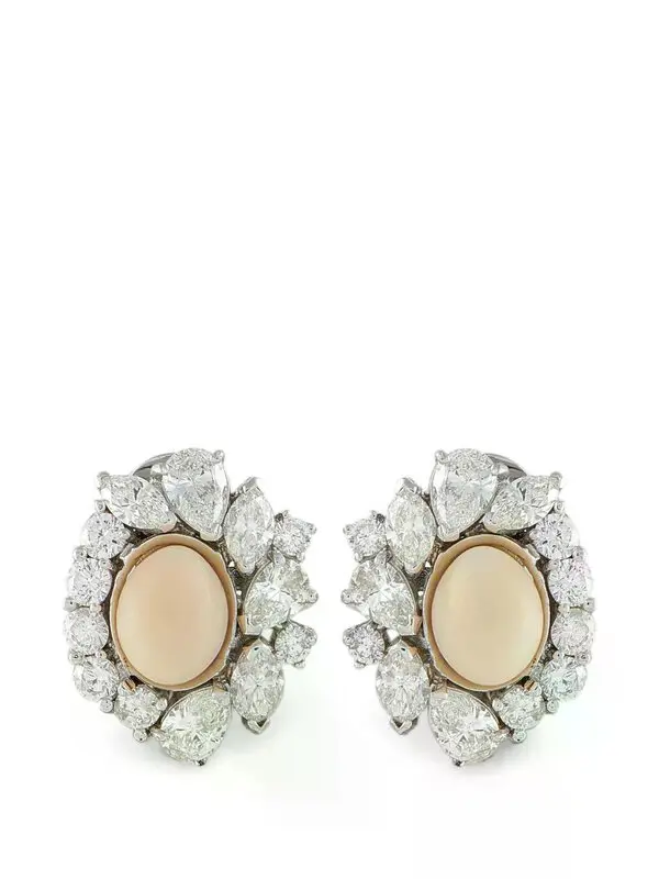 LB EXCLUSIVE Pearl And Diamond Earrings - Silver