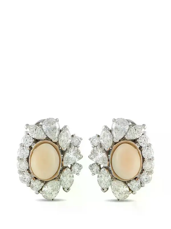 LB EXCLUSIVE Pearl And Diamond Earrings - Silver