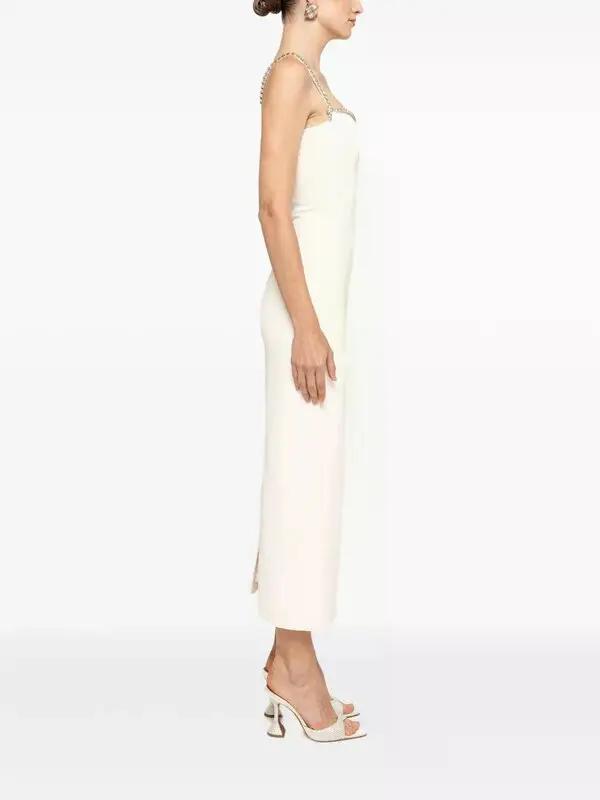 NISSA Crystal-detail Fitted Midi Dress