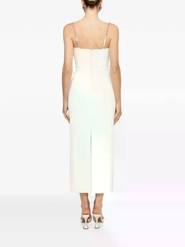 NISSA Crystal-detail Fitted Midi Dress
