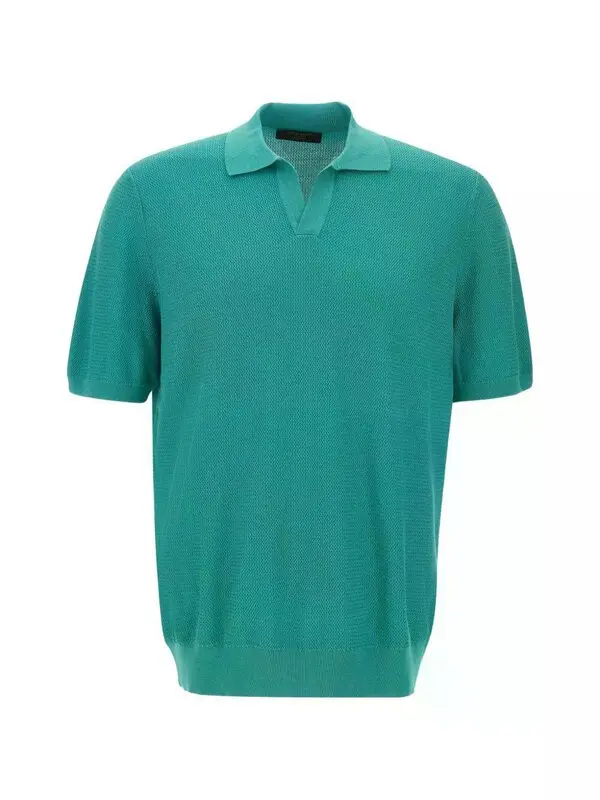 GRAN SASSO Skipper Textured-knit Polo Shirt