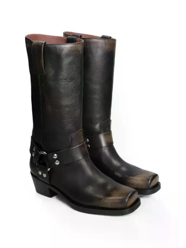 Paris Texas Faded-effect Harness Boots