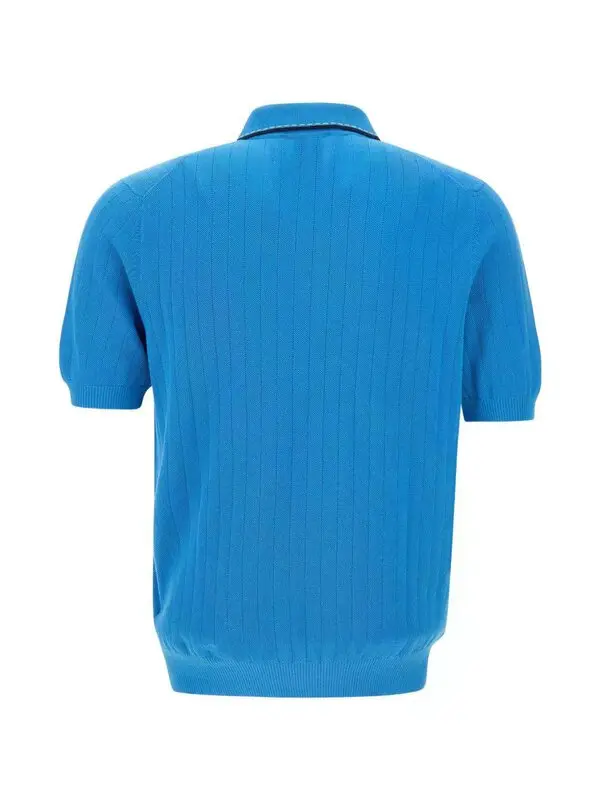 GRAN SASSO Ribbed-knit Polo Shirt