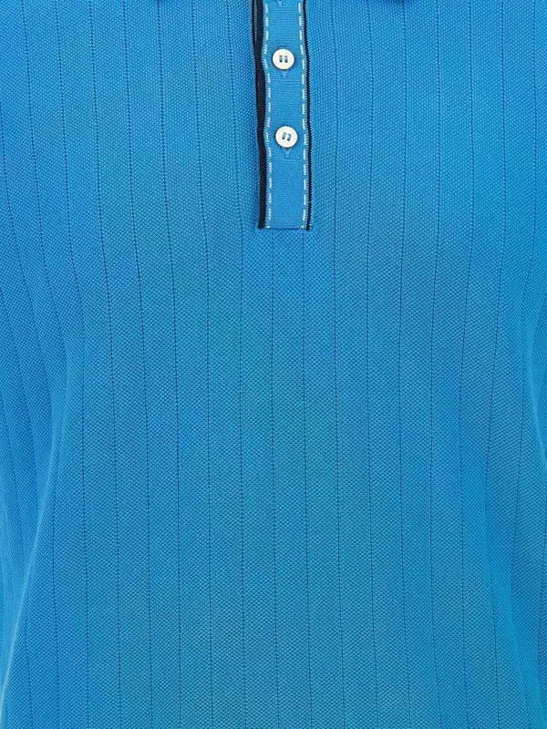 GRAN SASSO Ribbed-knit Polo Shirt