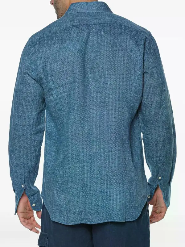 MC2 SAINT BARTH Pamplona Flower-print Linen Shirt - Blue