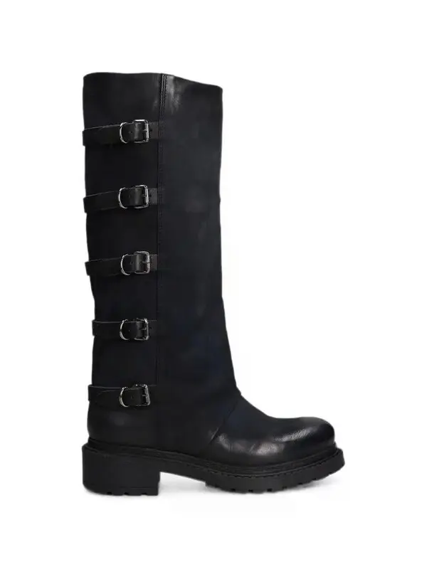 METISSE Buckle-detail Nubuck Boots - Black