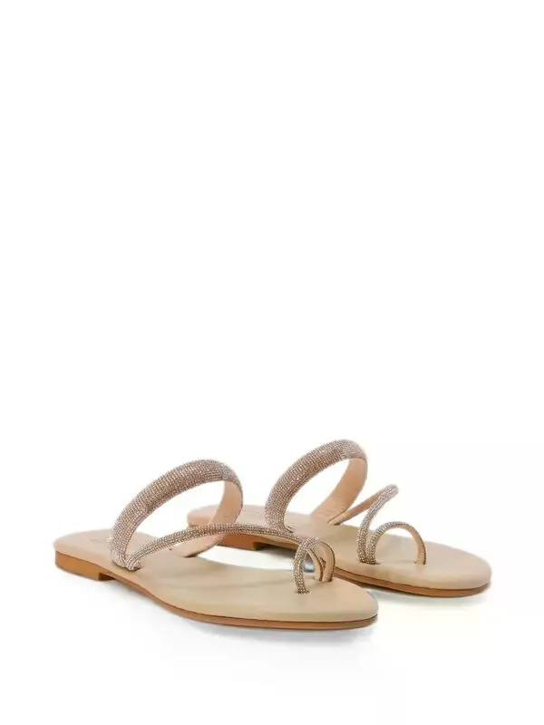 MC2 SAINT BARTH Cora Crystal-embellished Sandals - Neutrals