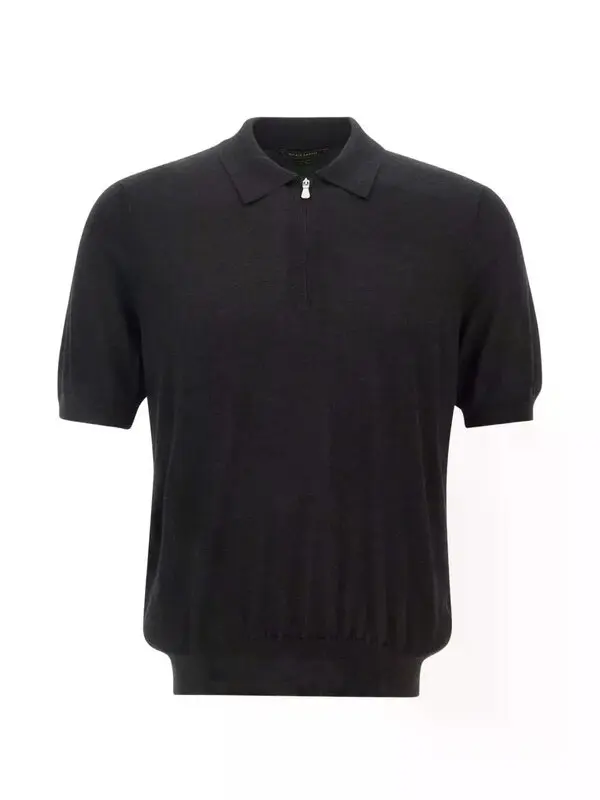 GRAN SASSO Zip-collar Short-sleeve Polo Shirt