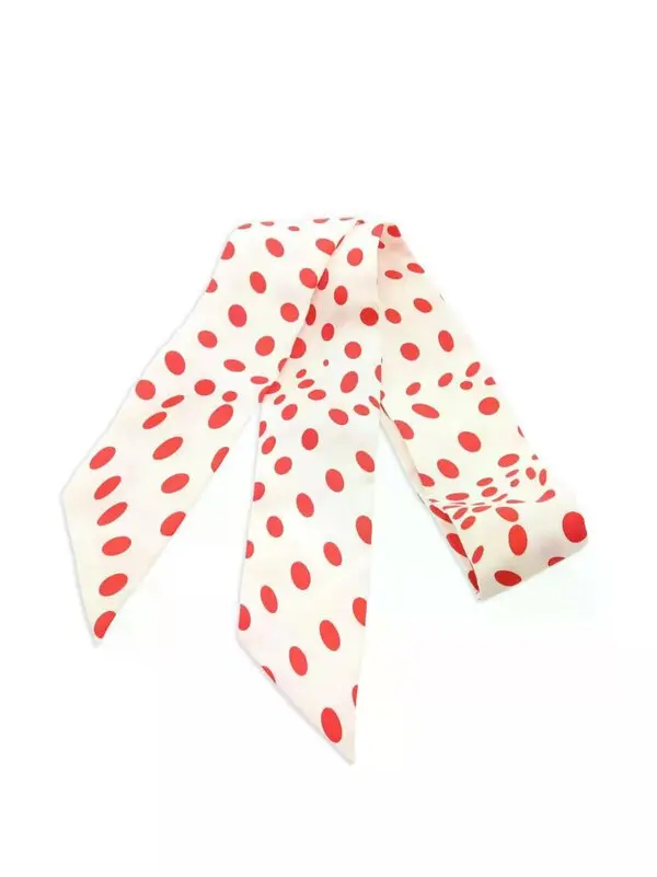 Hermès 2010s Twilly Hola Flamenca Scarf - White
